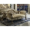 Constantine Bench in Synthetic Leather, Light Gold, Brown & Gold Finish - Walmart.com