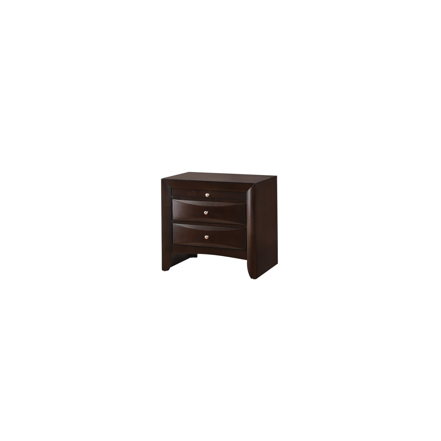 Wooden Nightstand with Two Drawers and Pull Out Tray, Walnut Brown ...