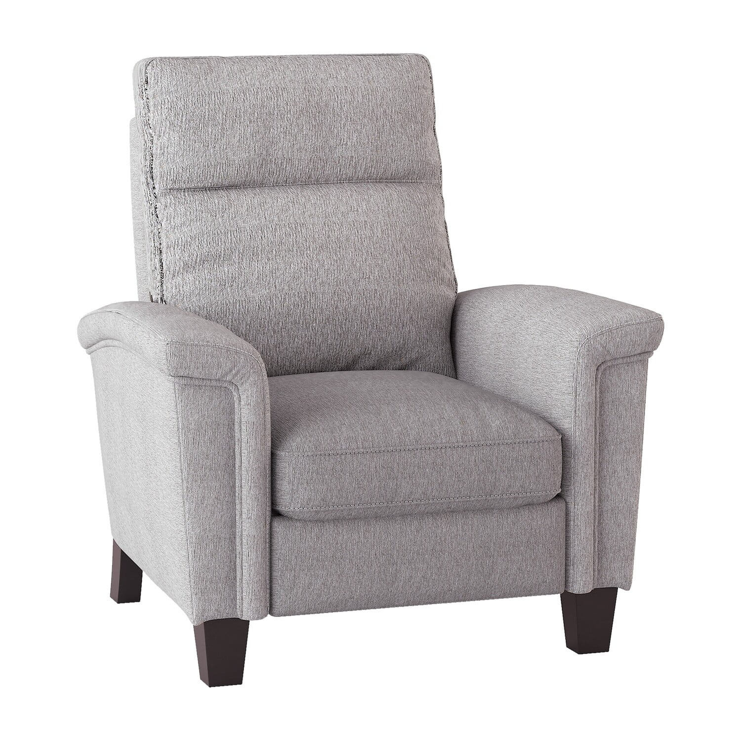 Wooden Push Back Reclining Chair with Tapered Block Feet, Gray ...