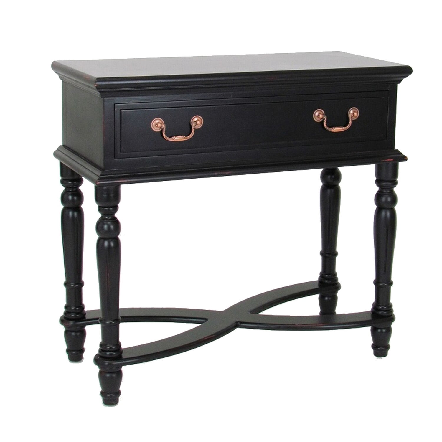 Benjara Wooden Sideboard with 1 Drawer and Turned Legs, Black - Walmart.com