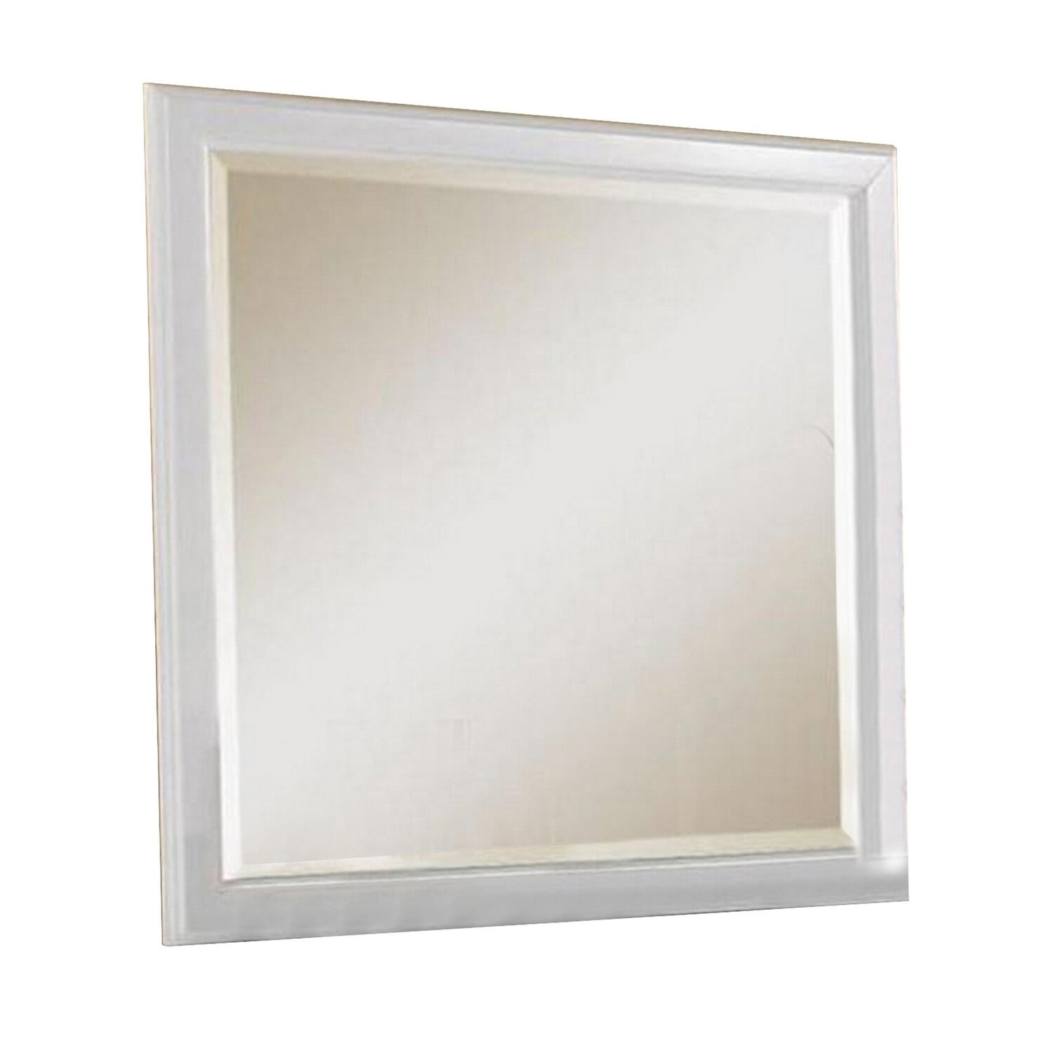 Wooden Wall Mirror with Rectangular Framework, White - Walmart.com