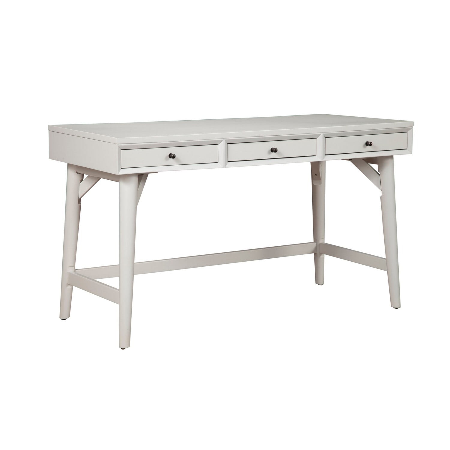 Benjara Writing Desk with 3 Drawers and Angled Legs, White - Walmart.com