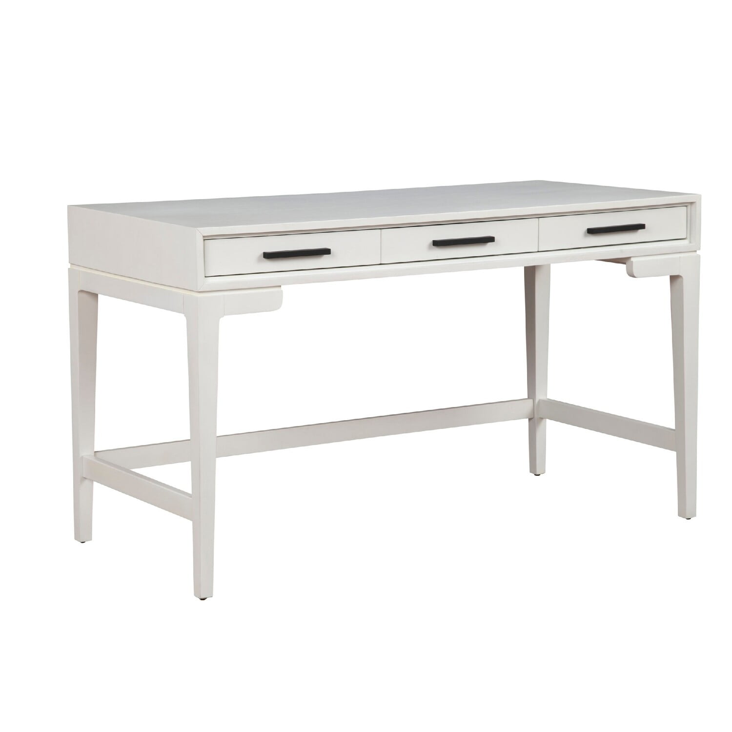 Benjara Writing Desk with 3 Drawers and Wooden Frame, Off White ...
