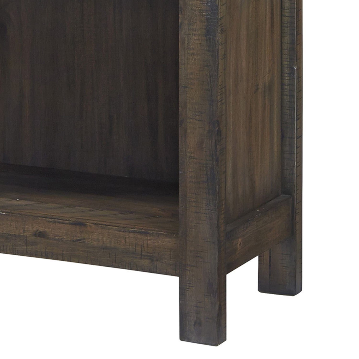 X Shape Back Bookcase with 3 Open Shelves and 1 Open Compartment,Dark ...