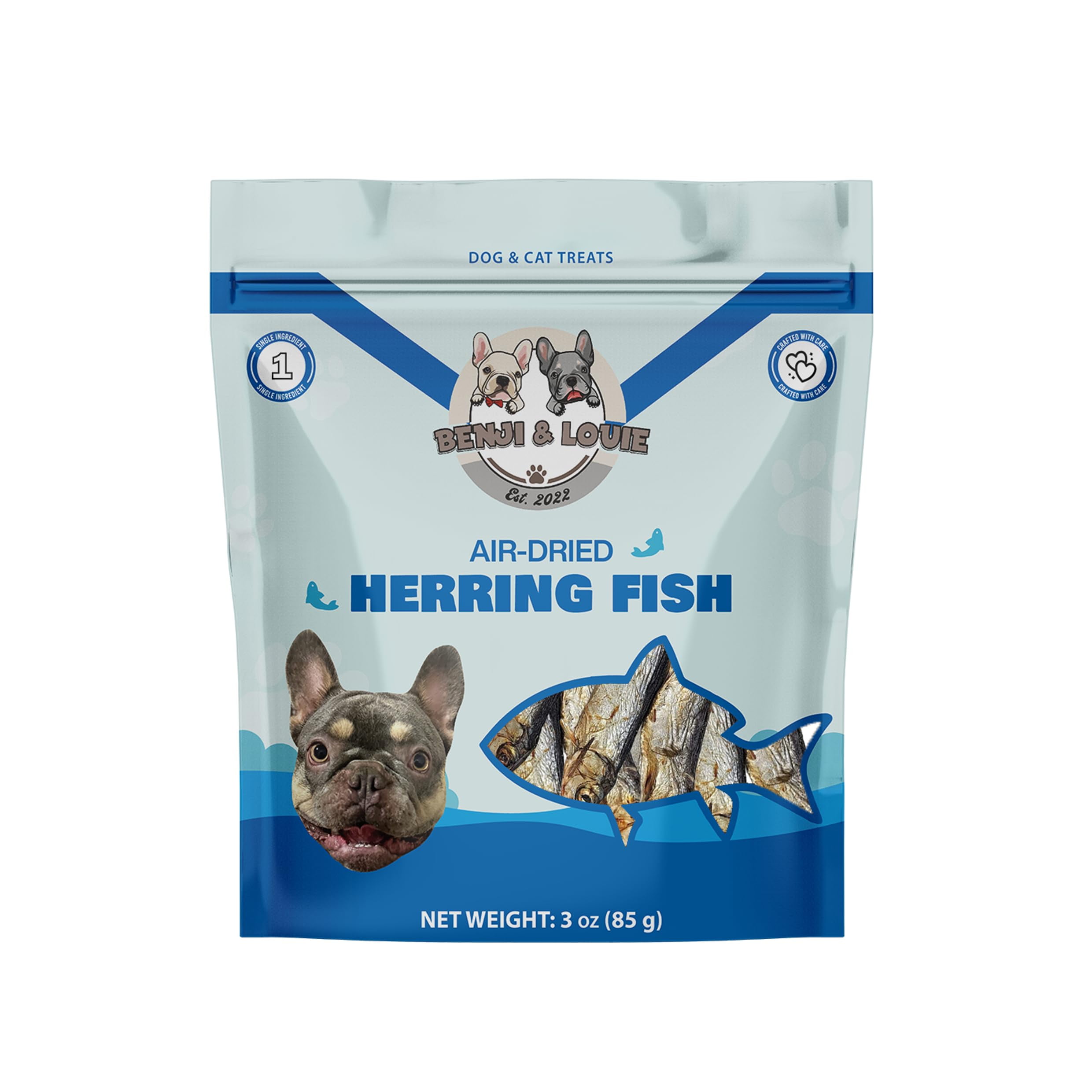 Benji & Louie Air Dried Herring Fish for Dogs and Cats - Natural ...