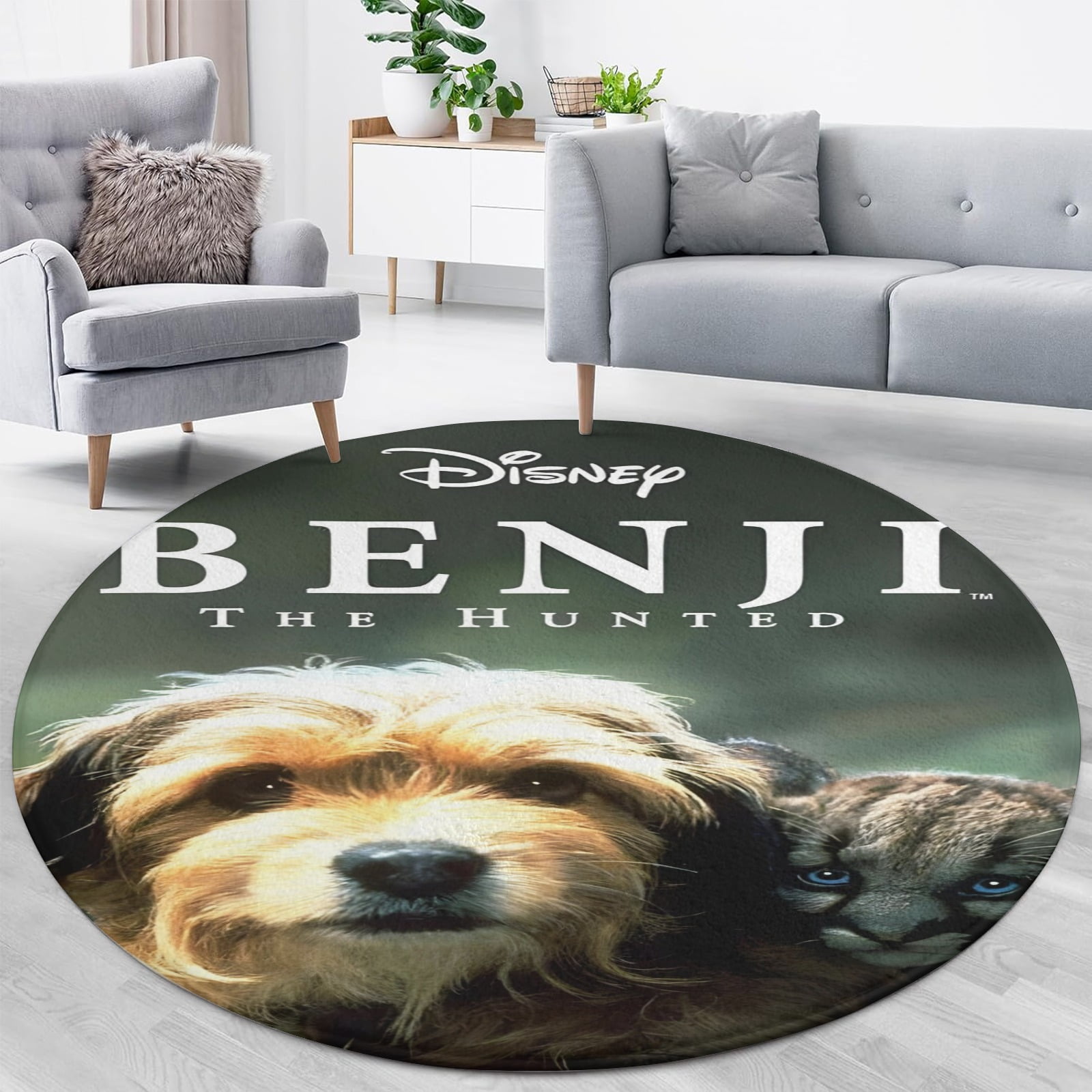 Benji the Hunted Round Floor Mat– Cozy, Durable, Decor-Ready.80x80cm,31 ...