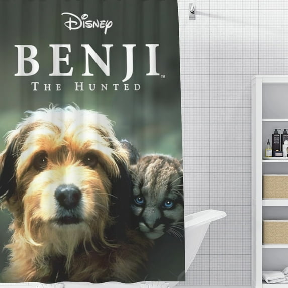 Benji the Hunted shower curtain features an iconic print,51" x 71"（130 ...