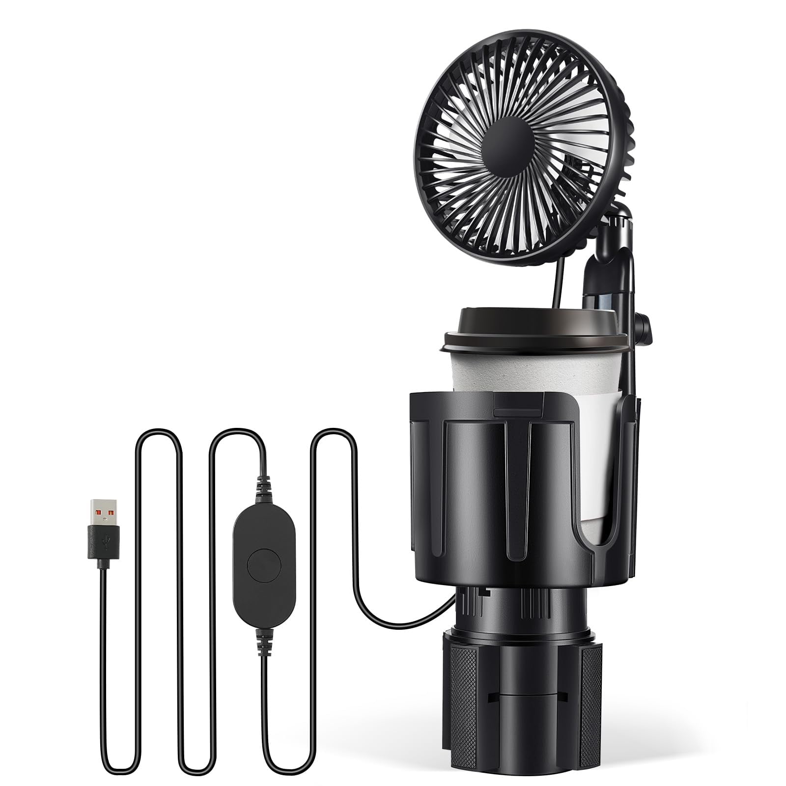 Benlari Fan Cup Holder, 2025 Upgraded Smart Fan Cup Holder, Adjustable ...