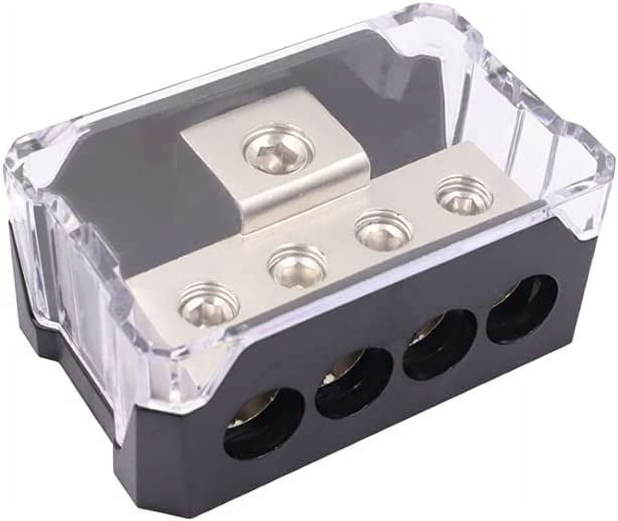 Benliu 4 Way Power Distribution Block，1 X 0 Gauge In 4 X 4gauge Out Power Distribution Block For