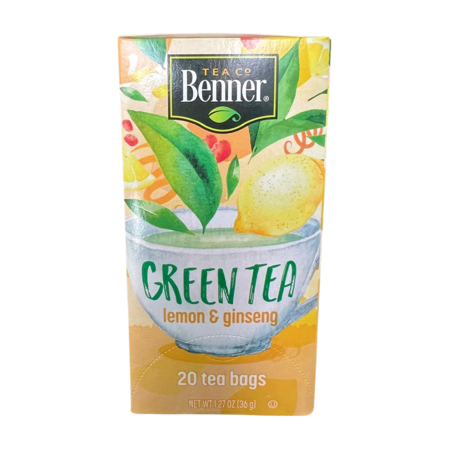 Benner: Green Tea Lemon and Ginseng 20- 1.27 OZ individually wrapped ...