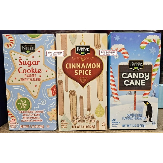 Benner Holiday Teas Assorted Varieties Sugar Cookie, Cinnamon Spice ...