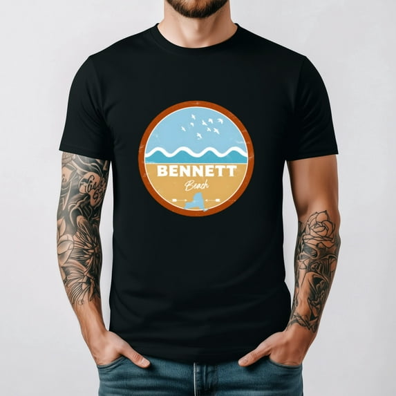 Bennett Beach New York Retro Angola Lake Ripple Scenic Unisex T-Shirt ...