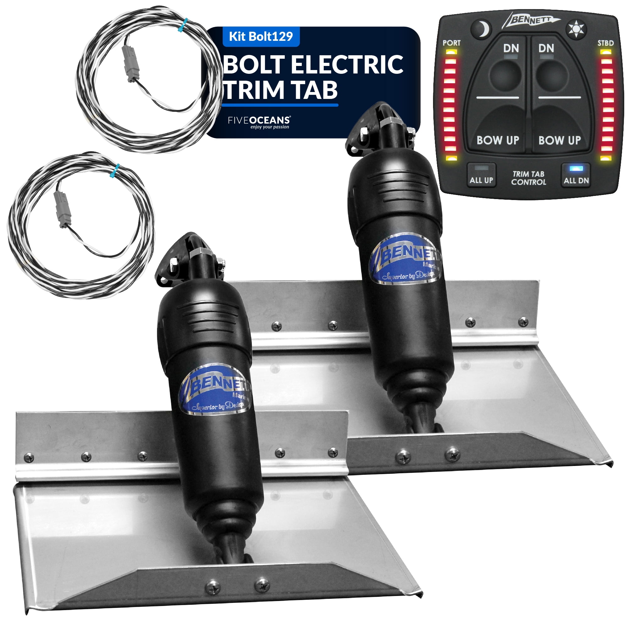Bennett Bolt Electric Trim Tab System 12" x 9", Includes Integrated ...