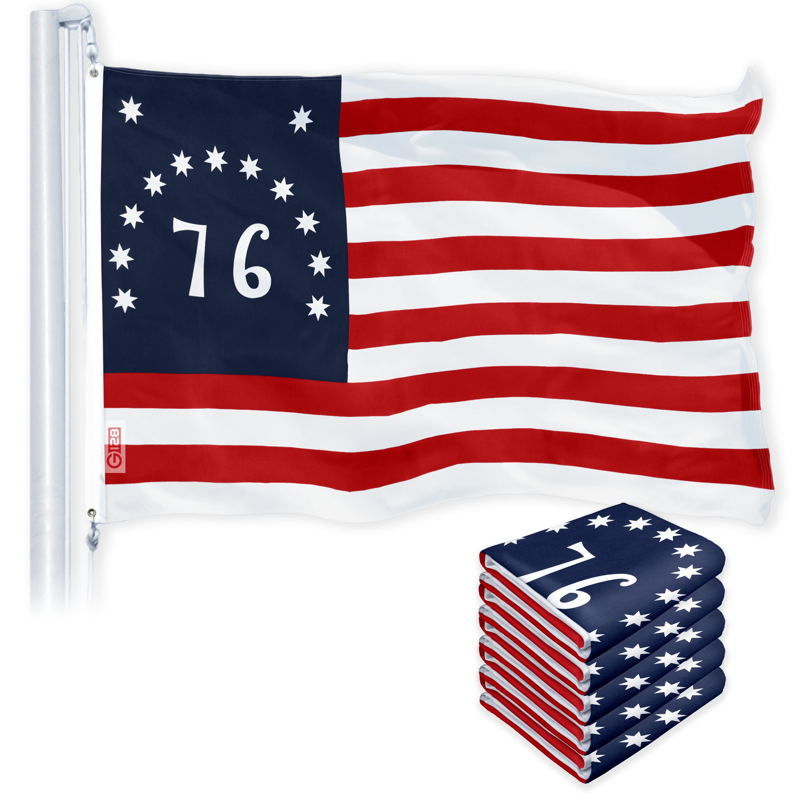 Bennington Flag 3x5FT 5-Pack 150D Printed Polyester By G128 - Walmart.com