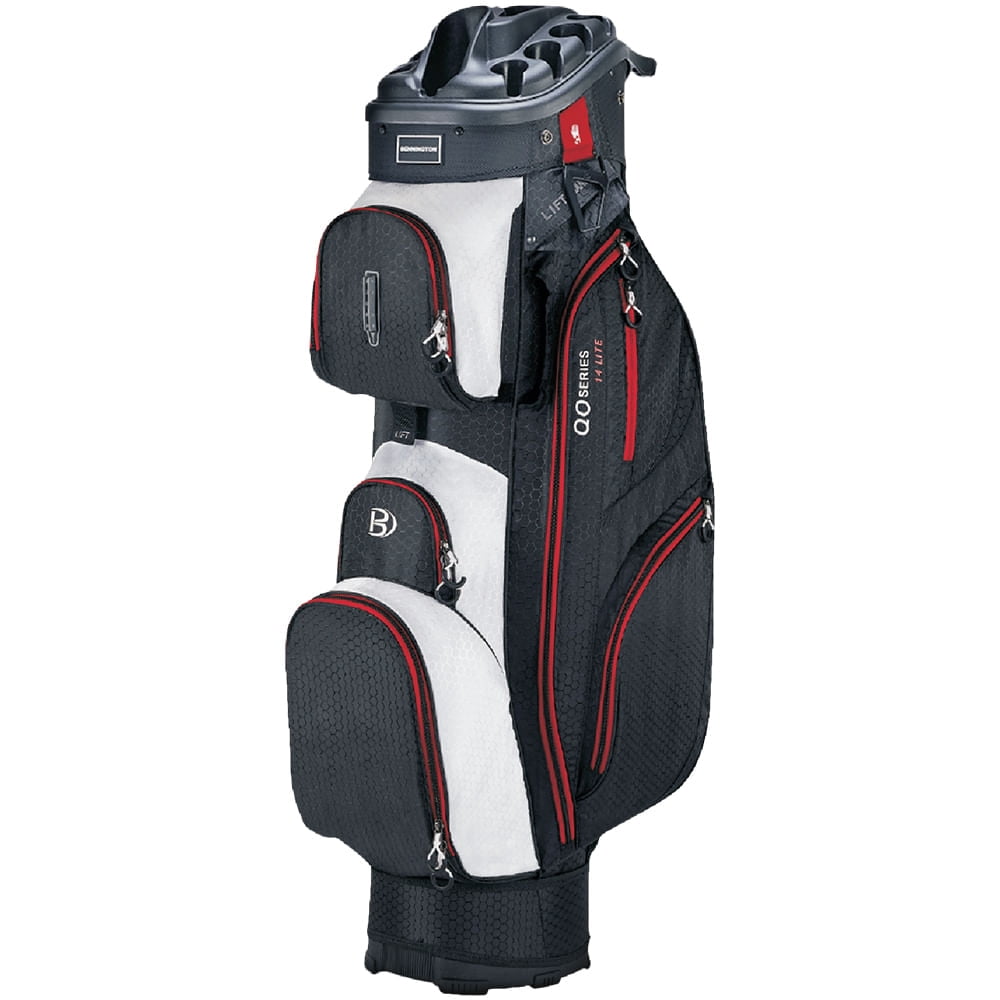 Bennington Quiet Organizer 14 Lite Black White Red Cart Golf Bag ...