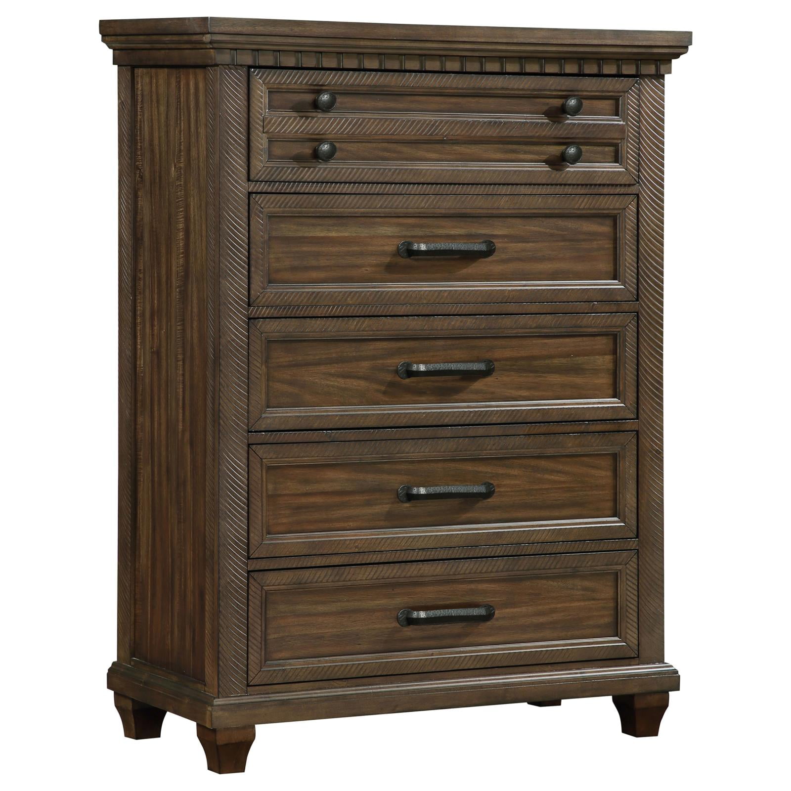 Bennington Rectangular 5-drawer Chest Acacia Brown - Walmart.com