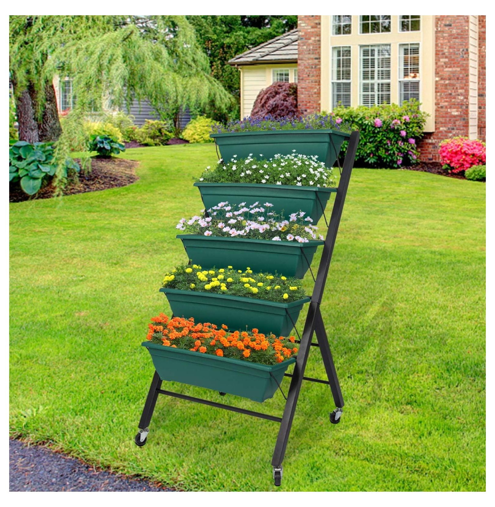 Bennium 4-Ft Raised Beds Pocket Garden Elevated Planter Cascading Water ...