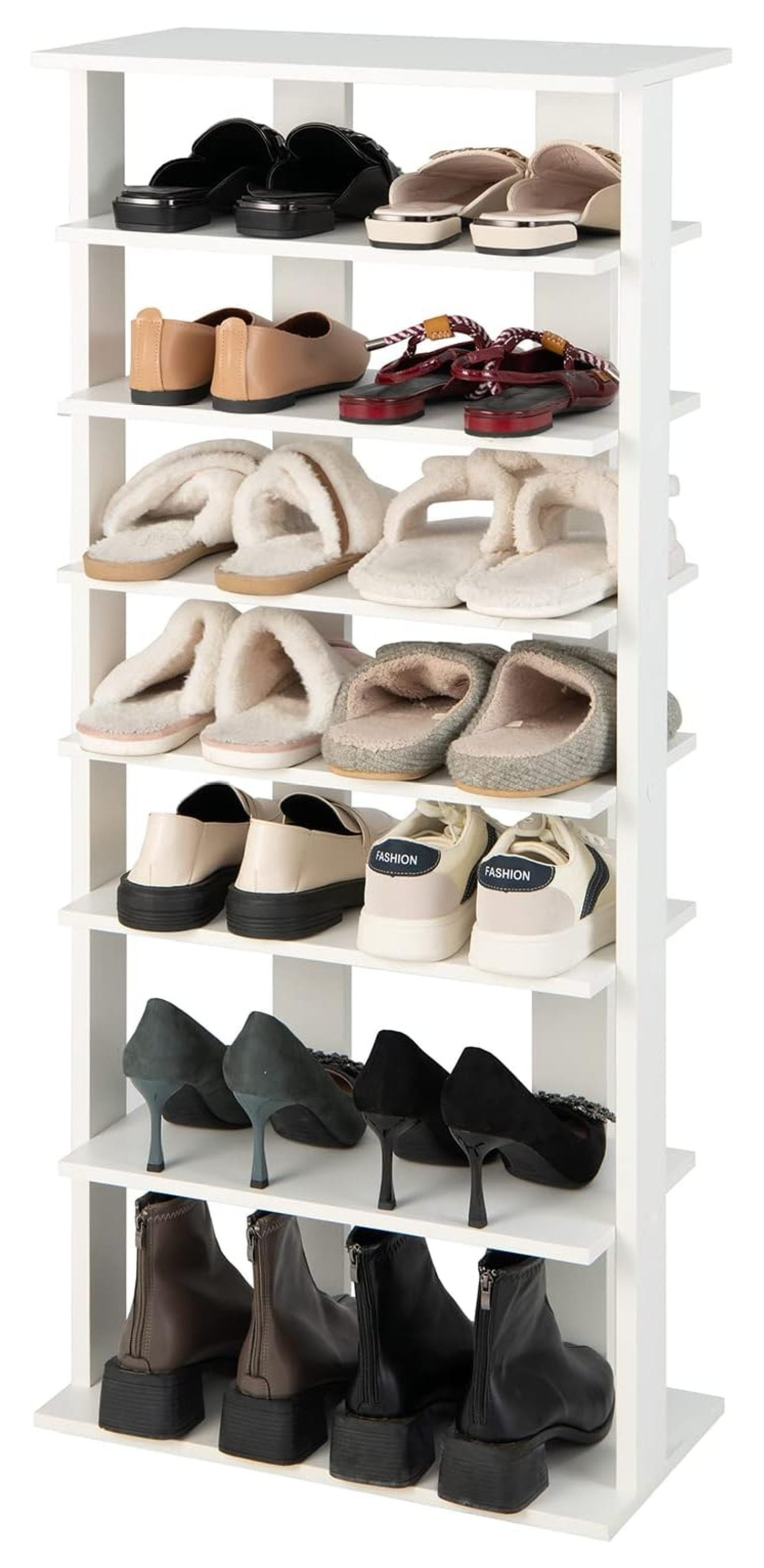 Bennium 7 Tiers Shoe Rack, Double Rows Vertical Tall Narrow Patented ...