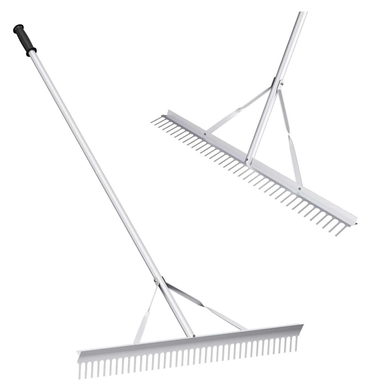 Bennium Landscape Rake, 36’’W Aluminum Garden Leaf Rake with 68’’ Long ...