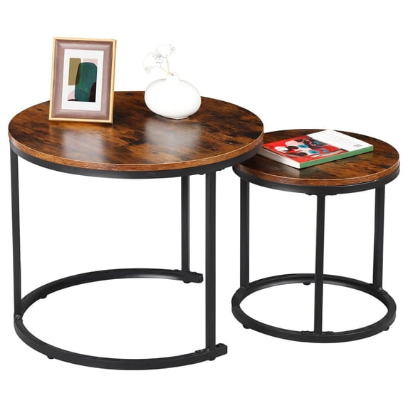 Bennium Nesting Coffee Table Modern End Table Set of 2 for Living Room ...
