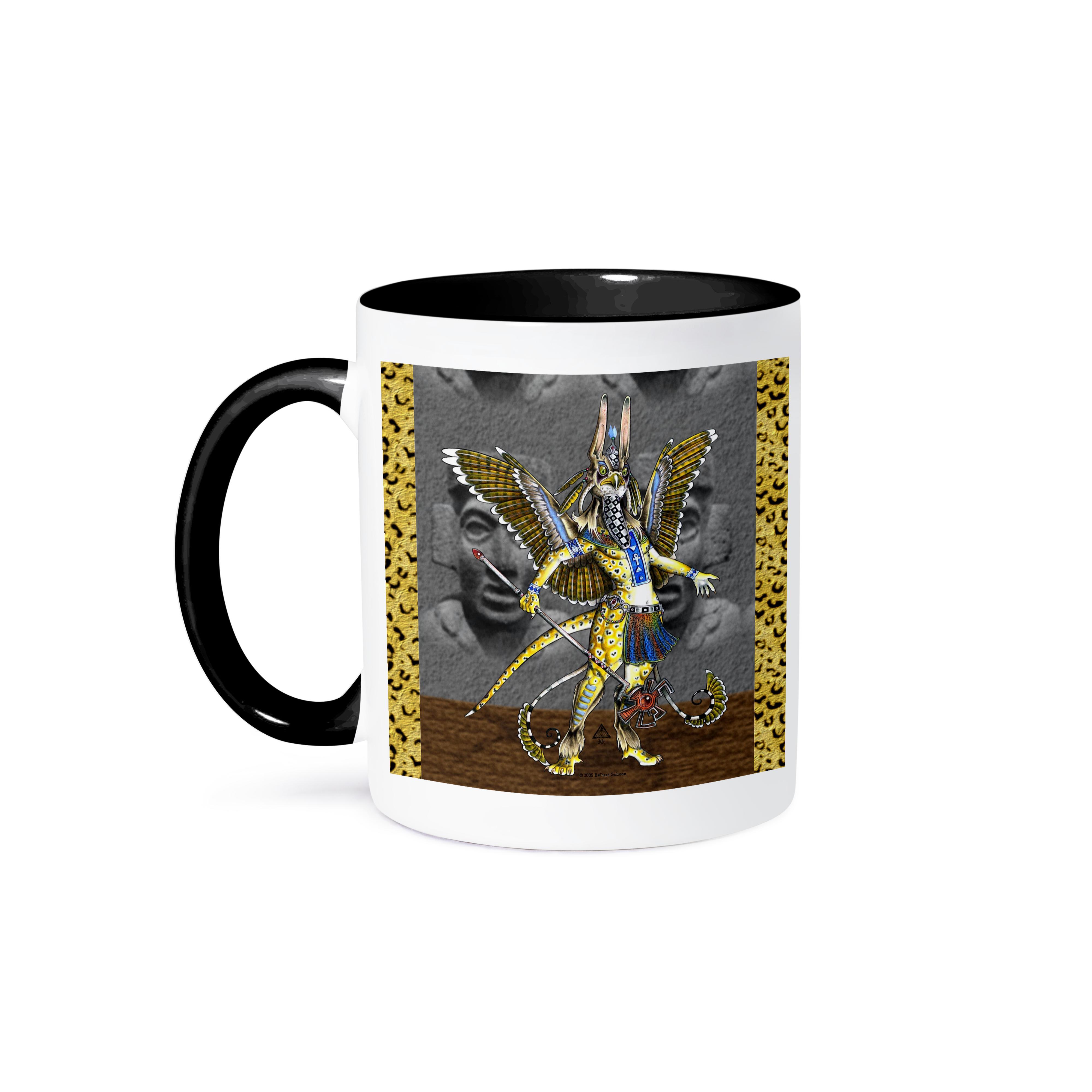 Bennu-Nahroe Antropormorphic Sphynx Gryphon Fantasy Art, 15oz Two-Tone ...