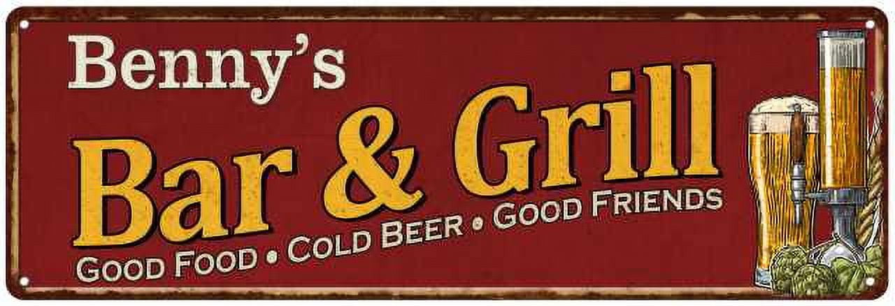 Benny's Bar and Grill Red Gift Man Cave Decor 6x18 Sign 206180054130 ...