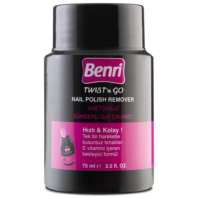 Benri Acetone-Free Nail Polish Remover with Sponge 75 ml - Walmart.com