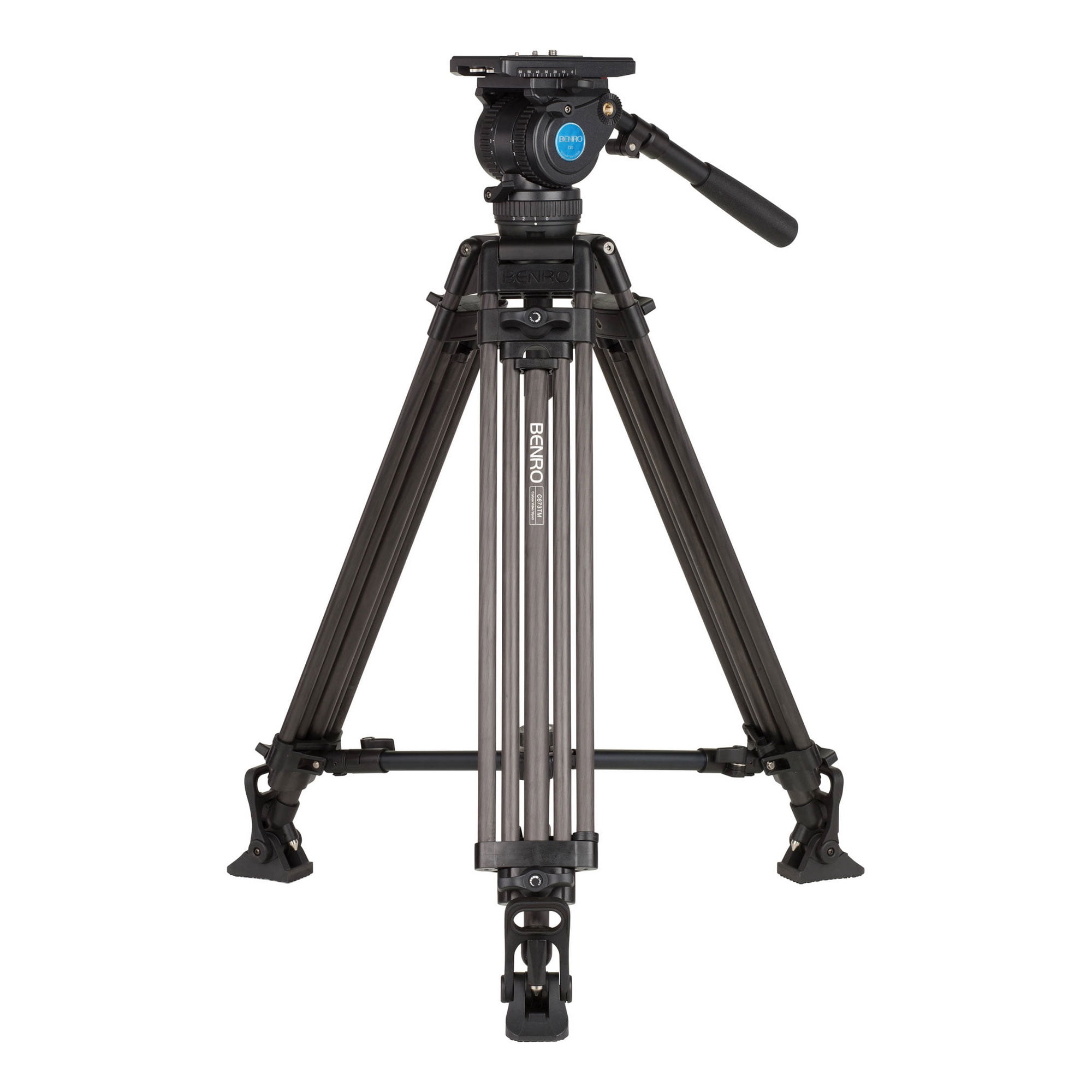 Benro C673TM Carbon Fiber Dual Stage Tandem-Leg Video Tripod (75mm Bowl ...