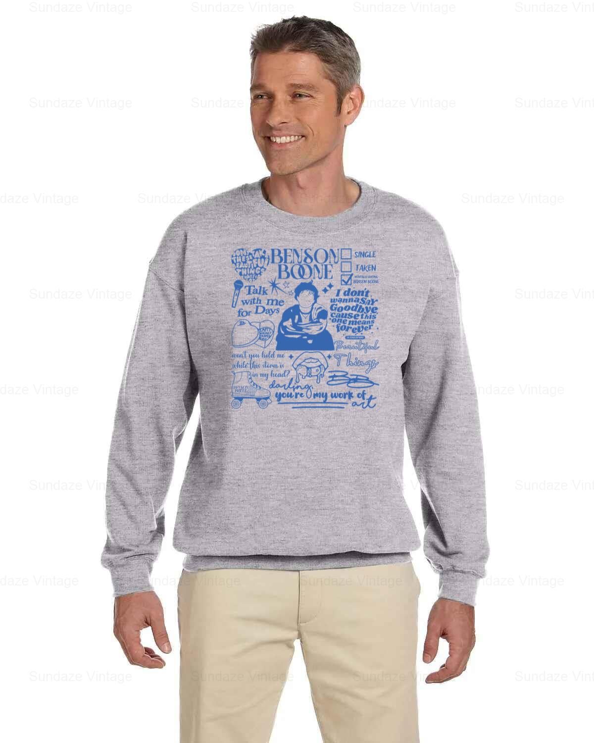 Benson Boone 2024 World Tour Doodle Art Concert Fan Sweatshirt unisex ...