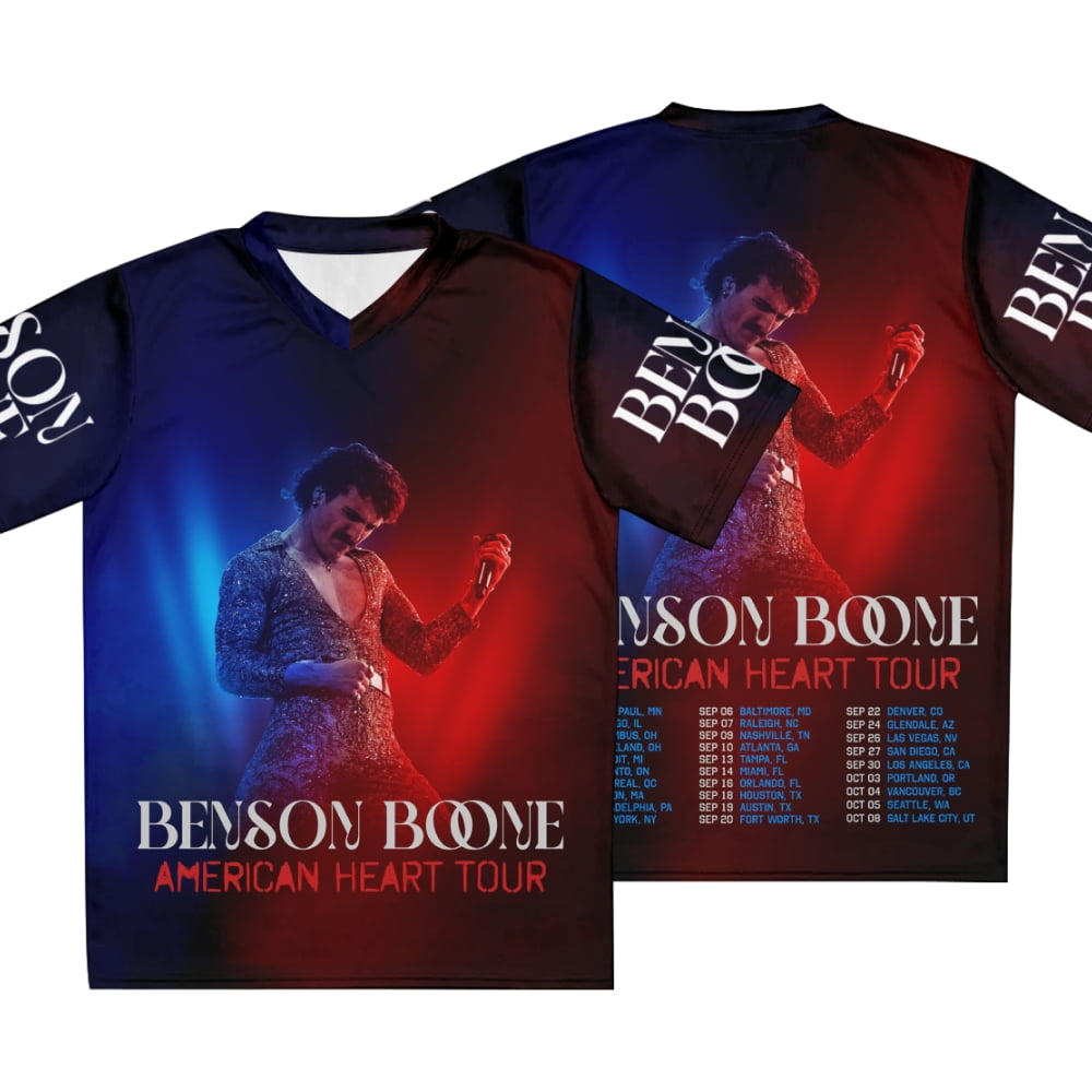 Benson Boone American Heart Tour 2025 Jersey Football Jersey Tee Unisex ...