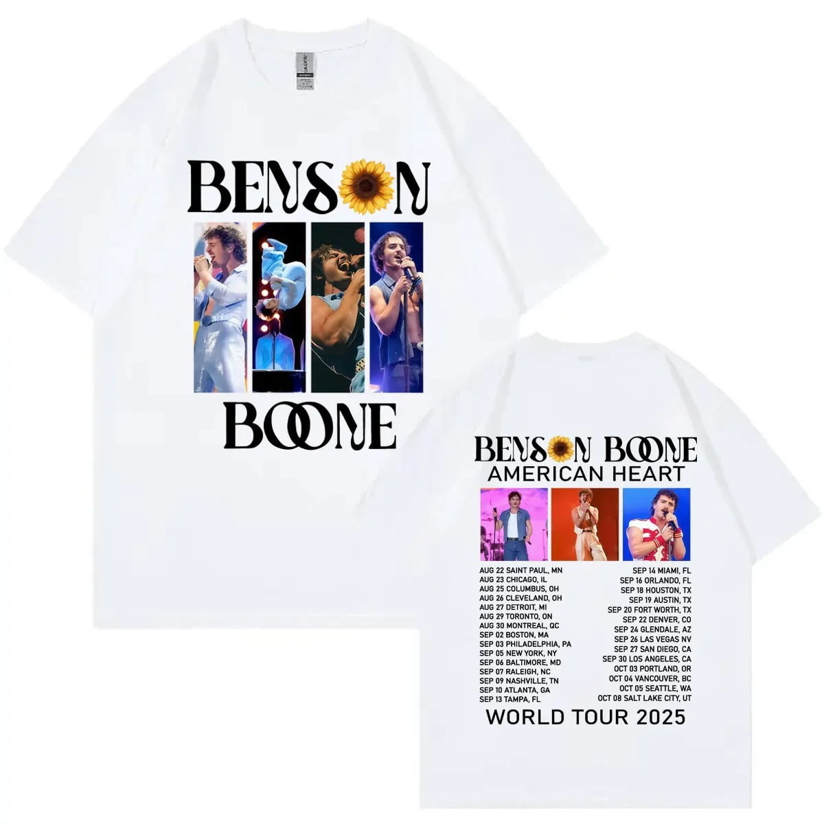 Benson Boone American Heart World Tour 2025 Summer Casual Cotton T ...