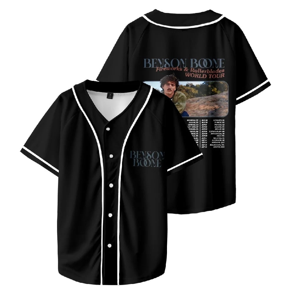 Benson Boone Fireworks & Rollerblades World Tour Unisex V-Neck Baseball ...