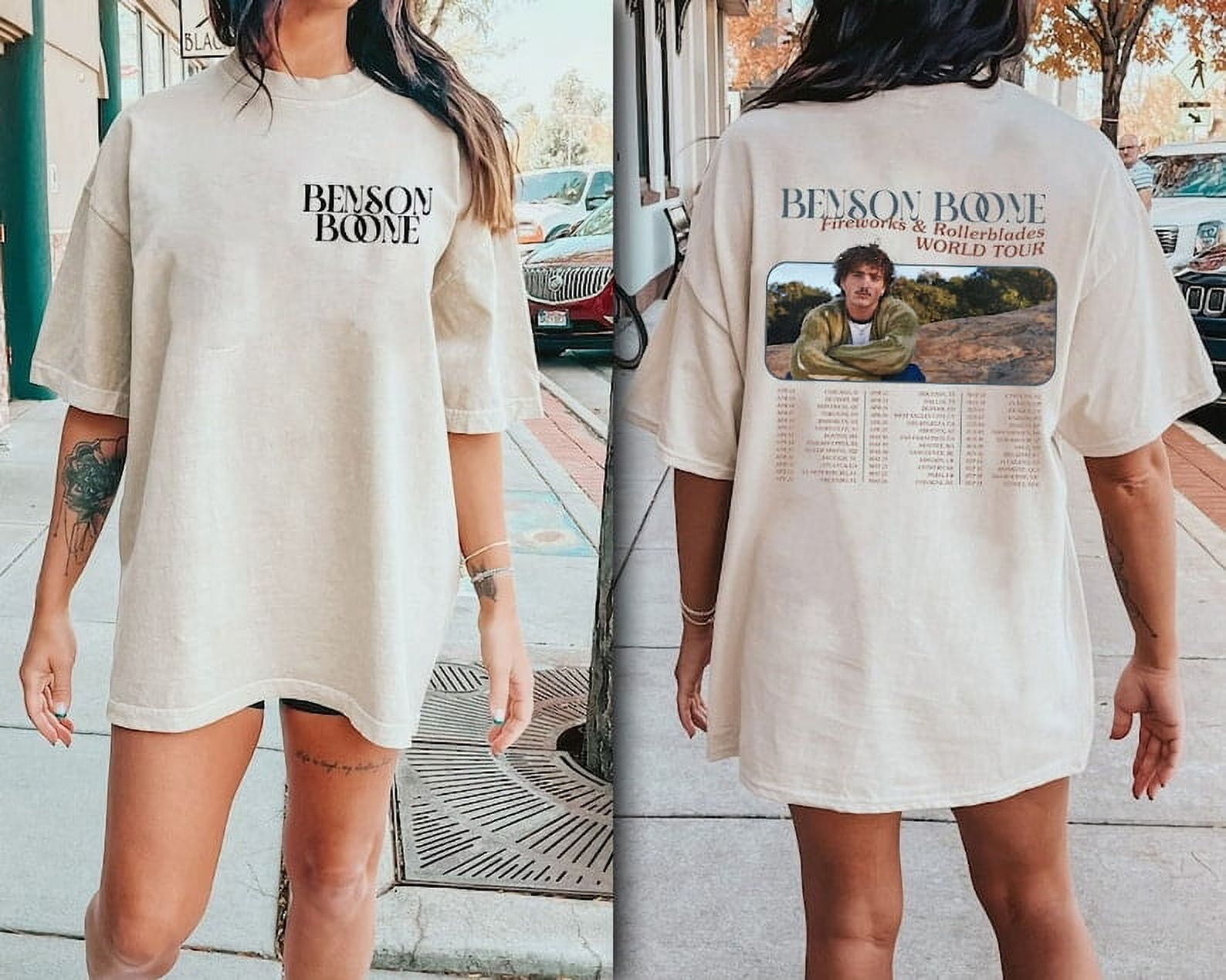 Benson Boone Fireworks and Rollerblades 2024 World Tour Sweatshirt ...