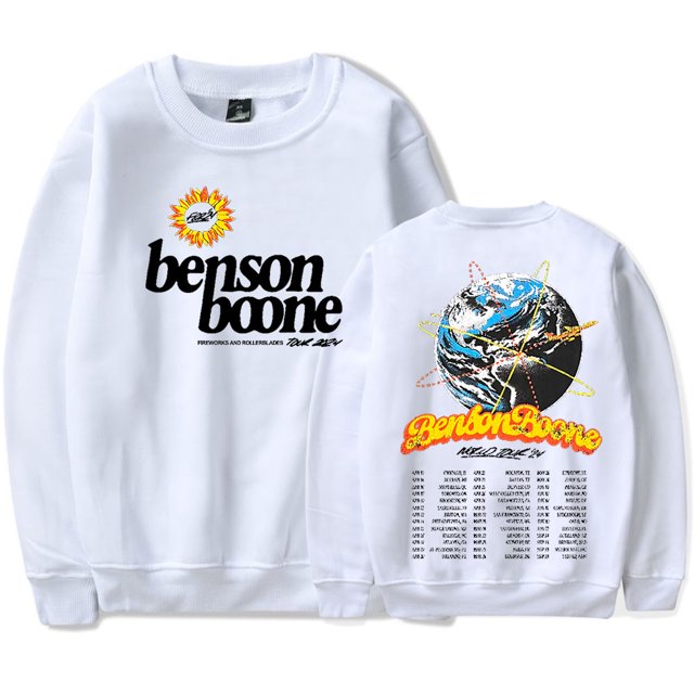 Benson Boone Fireworks and Rollerblades Tour Merch Crewneck Sweatshirts ...