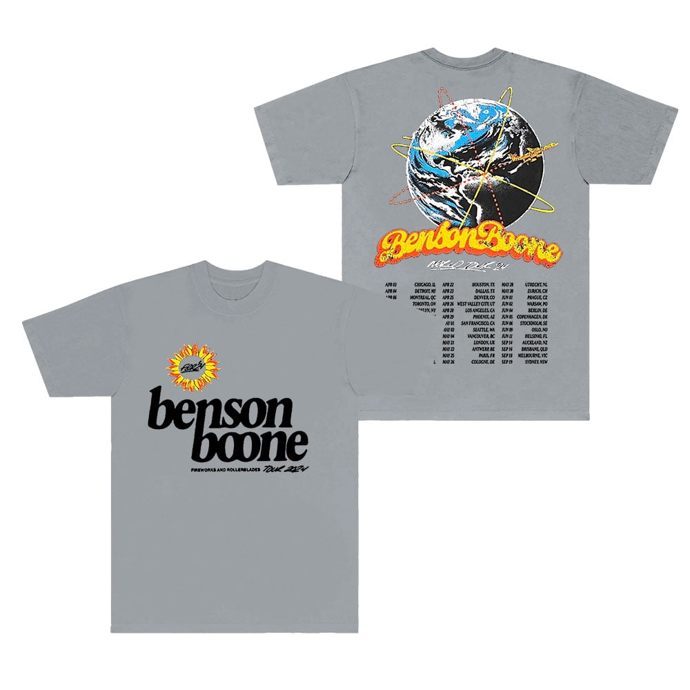 Benson Boone Fireworks and Rollerblades Tour T-shirts New Logo Merch ...
