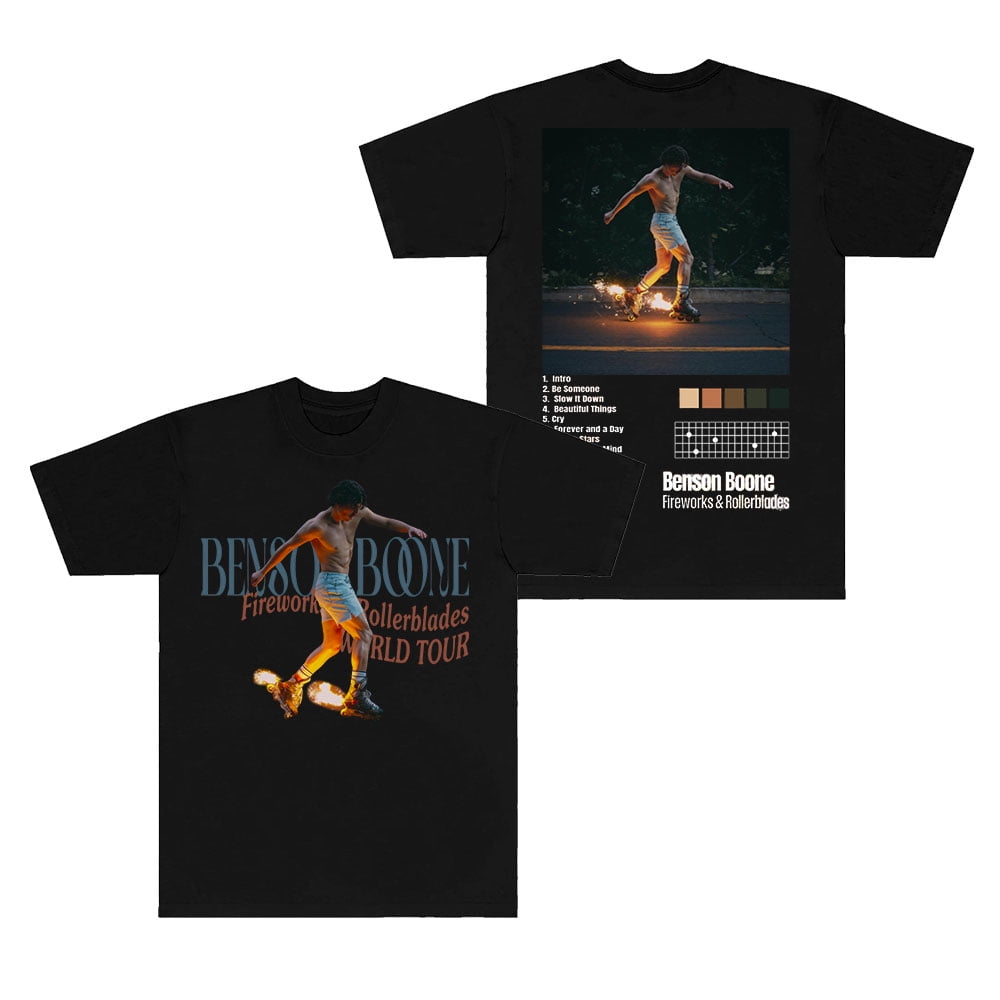 Benson Boone Fireworks and Rollerblades Tracklist T-shirts Tour New ...