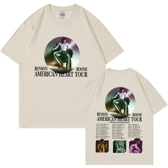 Benson Boone Inspired America Heart Tour 2025 Graphic Cotton T-Shirt ...