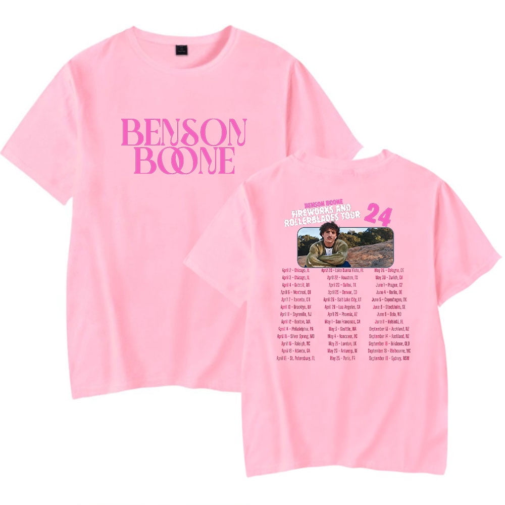 Benson Boone Merch Fireworks and Rollerblades 2024 Tour Tee Shirt Man ...