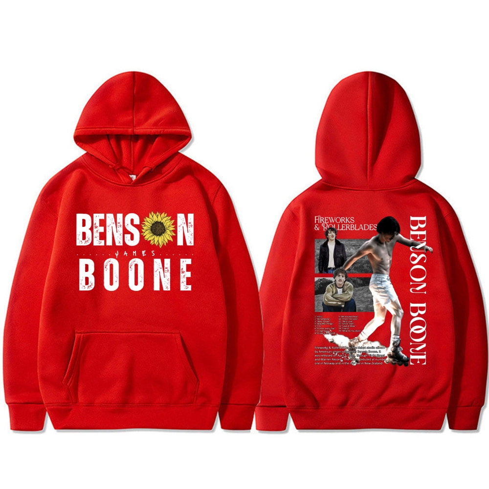Benson Boone Merch Hoodie Fireworks & Rollerblades 2024 Tour Hip Hop ...
