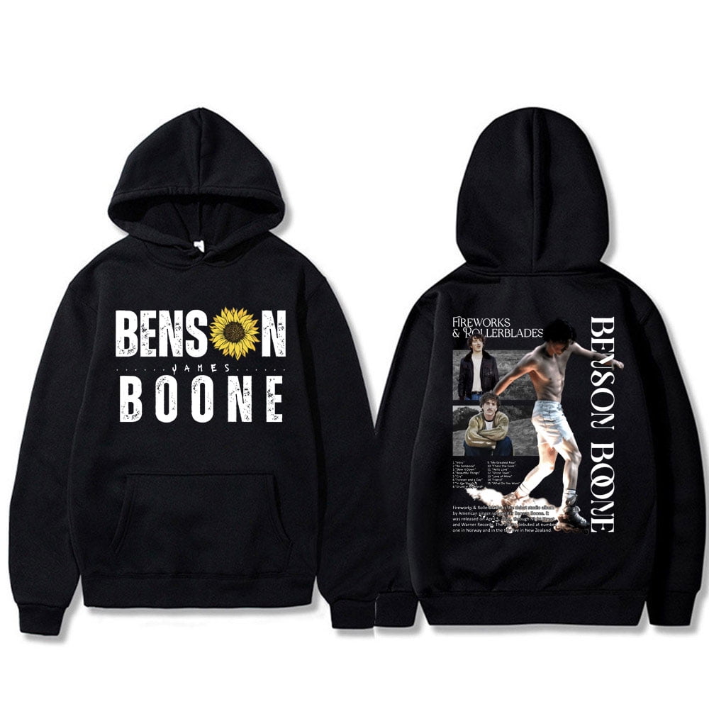 Benson Boone Merch Hoodie Fireworks & Rollerblades 2024 Tour Hip Hop ...