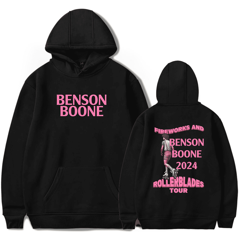 Benson Boone Merch Hoodie Fireworks and Rollerblades 2024 Tour Hoodies ...