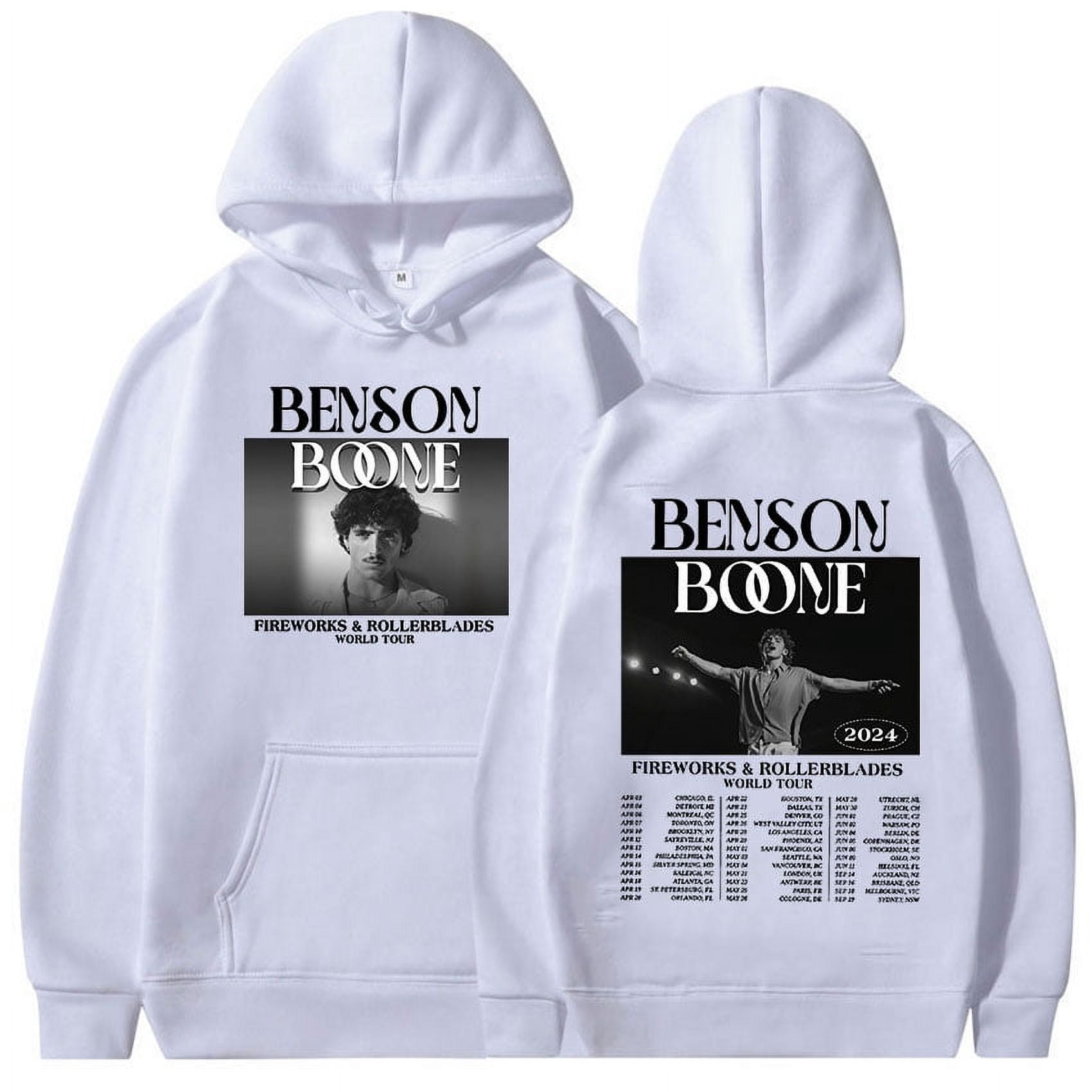 Benson Boone Merch Hoodie Fireworks and Rollerblades 2024 World Tour ...