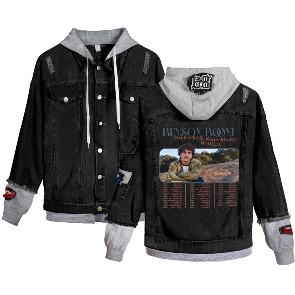 Benson Boone Merch Jacket Coat Men Women Fashion Hooded Denim Jacket ...