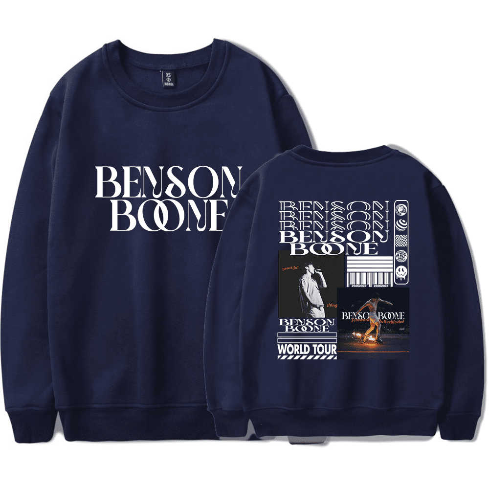 Benson Boone Merch Long Sleeve Sweatshirt Fireworks and Rollerblades ...