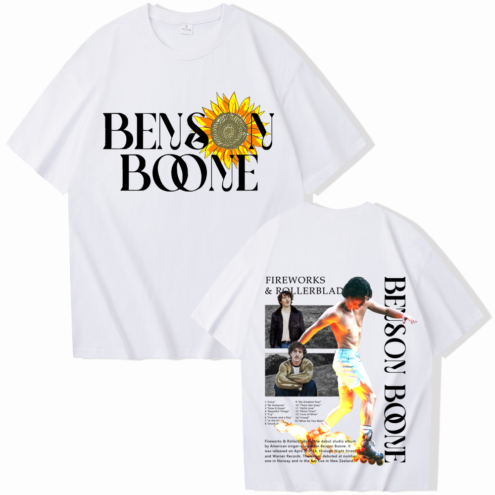 Benson Boone Merch Shirt Benson Boone Fireworks & Rollerblades Tour ...