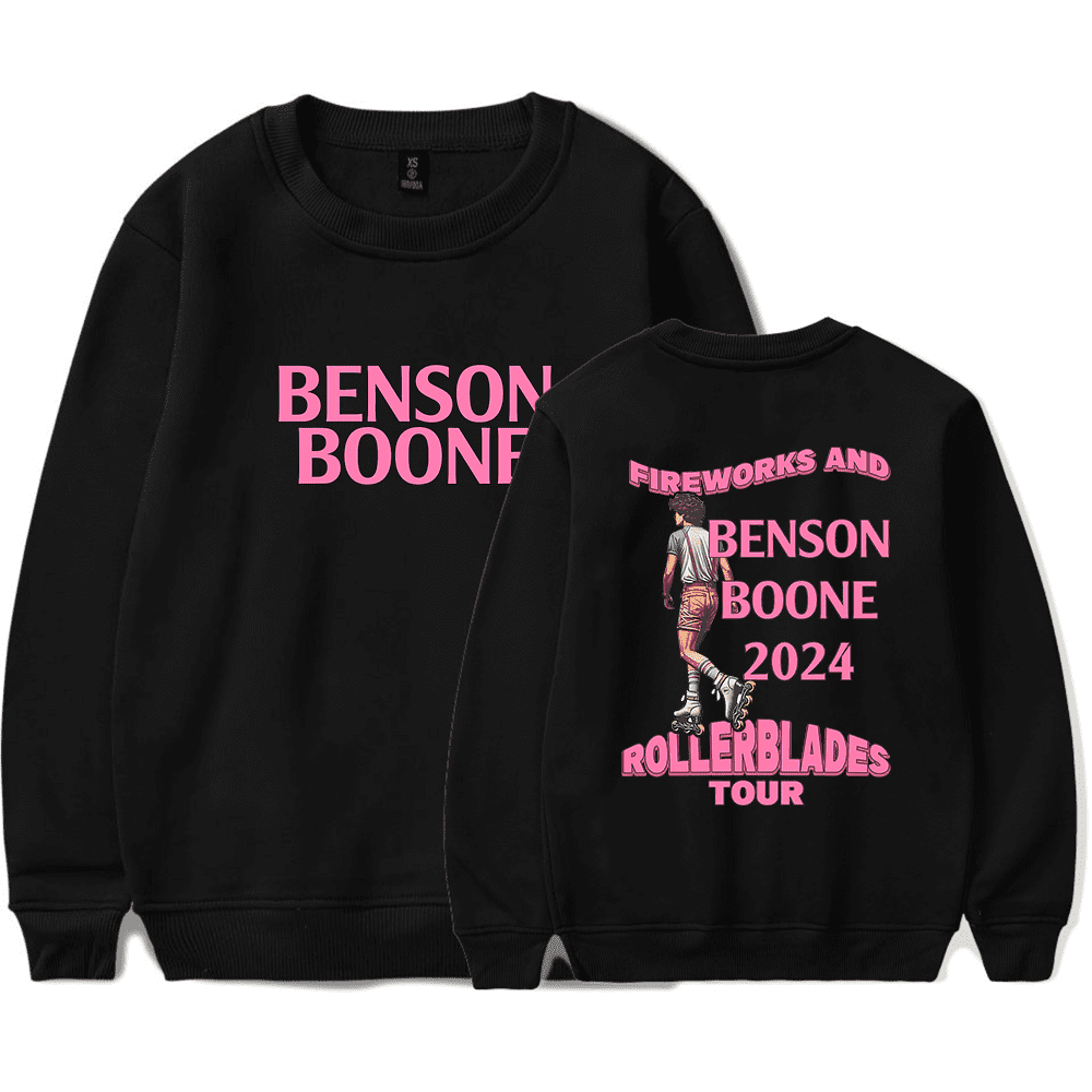 Benson Boone Merch Sweatshirt Fireworks and Rollerblades 2024 Tour ...