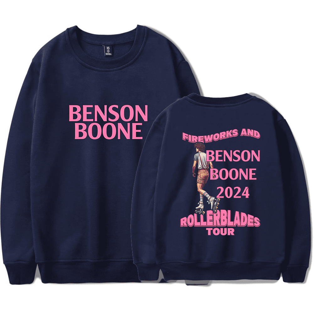 Benson Boone Merch Sweatshirt Fireworks and Rollerblades 2024 Tour ...