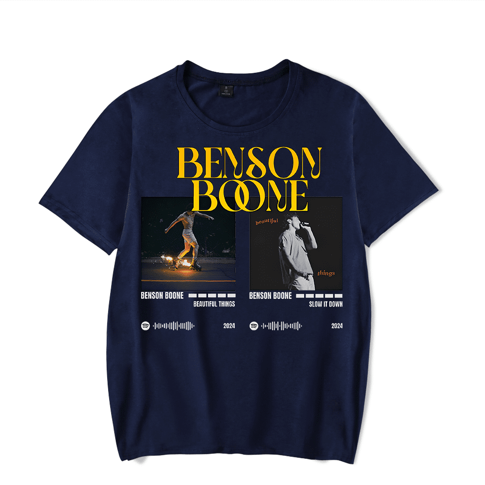 Benson Boone Merch T-Shirt Fireworks and Rollerblades Top Tee Beautiful ...