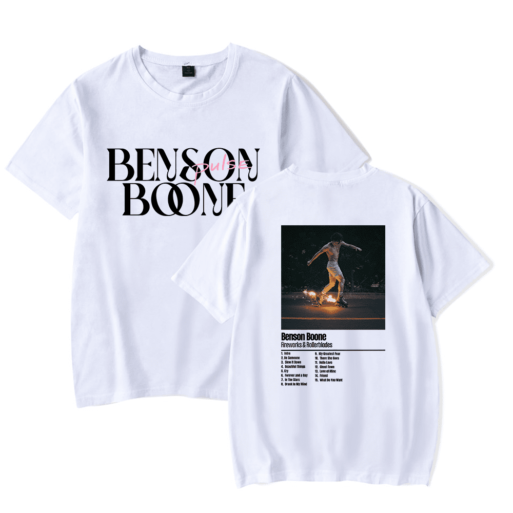 Benson Boone Merch T-Shirt Fireworks and Rollerblades World Tour T ...