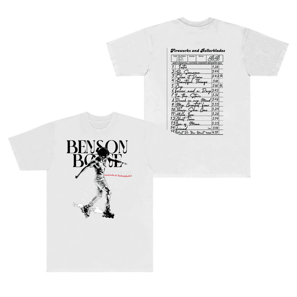 Benson Boone Merch T-ShirtFireworks and Rollerblades T Shirts Short ...